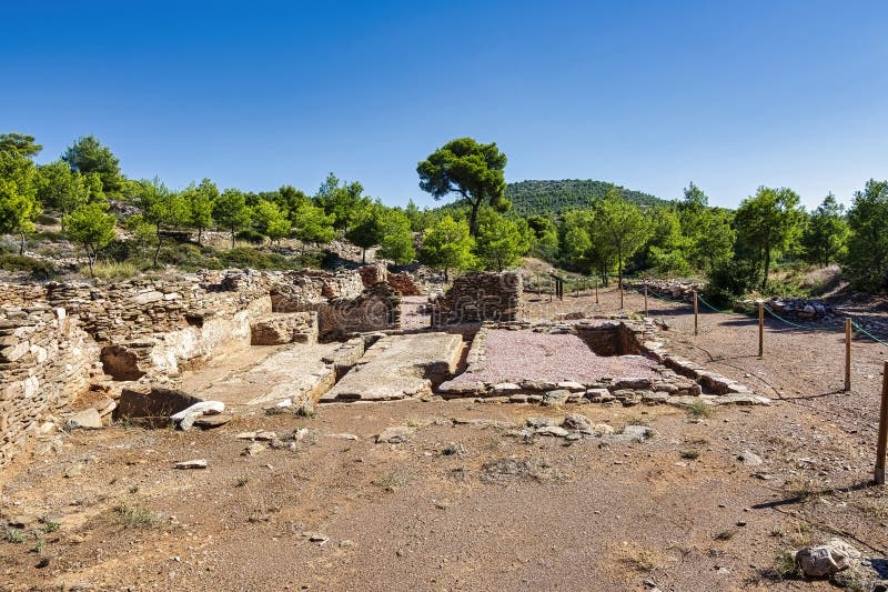 View of the Historical Site of Lavrion Ancient Silver Mines. Greece ...