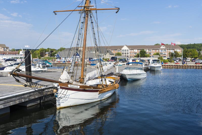 HMS Badger Boat Replica at the Town Docks, Penetanguishene, Canada ...