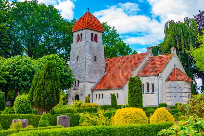 View of Hojerup Church in Denmark Editorial Image - Image of white ...