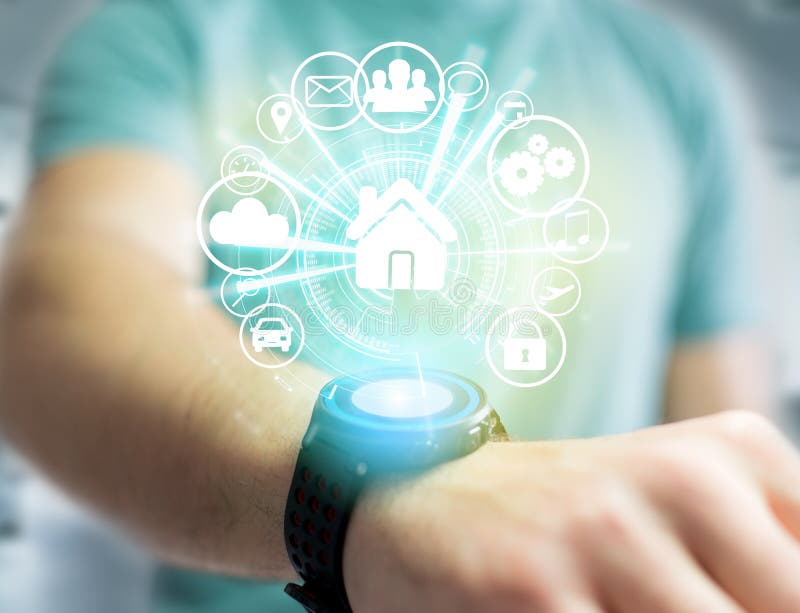 Home Button of a Technology Interface Surrounded by Application Stock ...