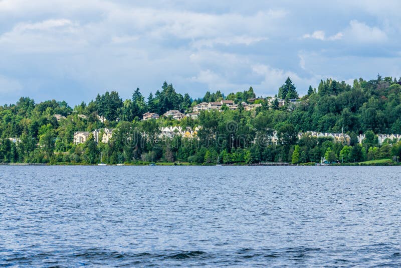 Renton Lake Waterfront Homes 5 Stock Photo - Image of architecture ...