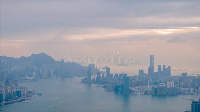 View of Hong Kong with Victoria Harbour Editorial Image - Image of ...