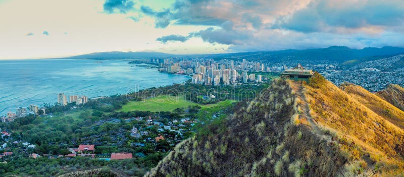 View of Honolulu stock image. Image of america, nature - 137931363