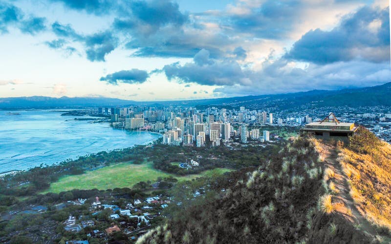 View of Honolulu stock photo. Image of downtown, attraction - 137931666