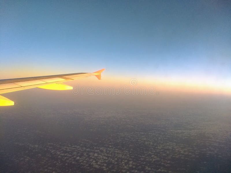 View of the Horizon from Inside an Airplane Stock Photo - Image of ...