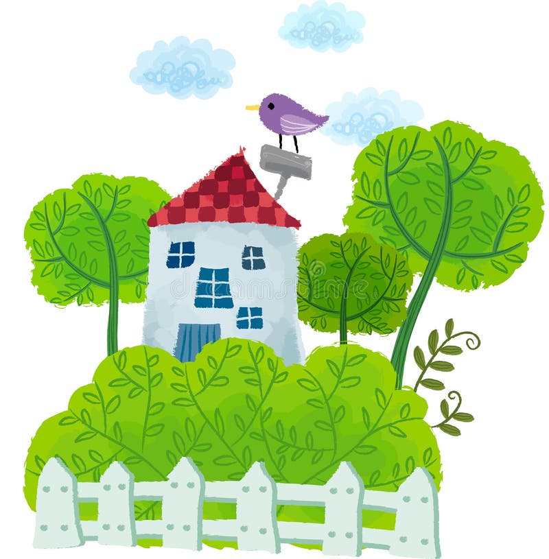 The view of house stock illustration. Illustration of tree - 41756642