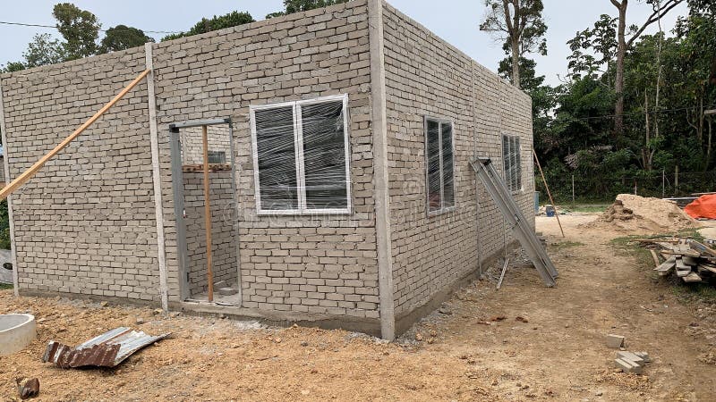 House that is Still in the Construction Process Stock Photo - Image of ...