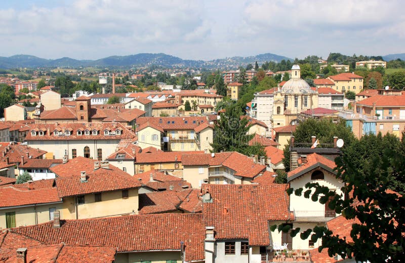 View at the Houses and Church Towers, Chieri Stock Photo - Image of ...
