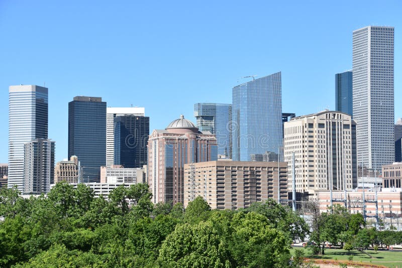View of Houston Skyline stock photo. Image of downtown - 150190546