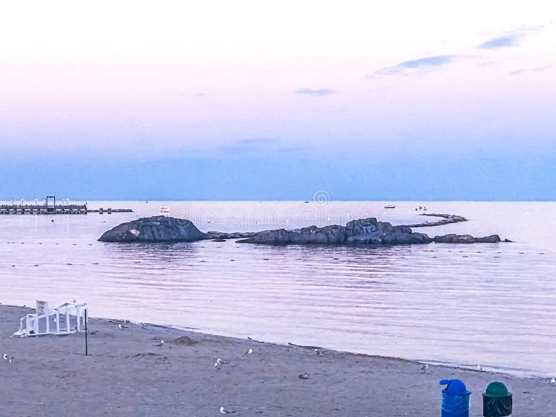 A View of the Hudson River at Rye Beach. Stock Image - Image of coast ...
