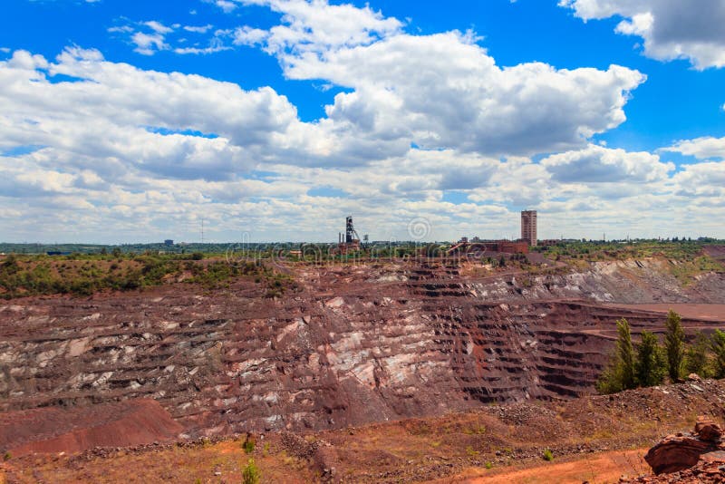 View of Huge Iron Ore Quarry in Kryvyi Rih, Ukraine. Open Pit Mining ...