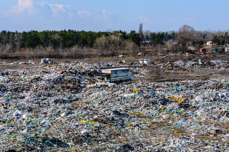 View on a Huge Rubbish Dump. Environmental Pollution Stock Image ...