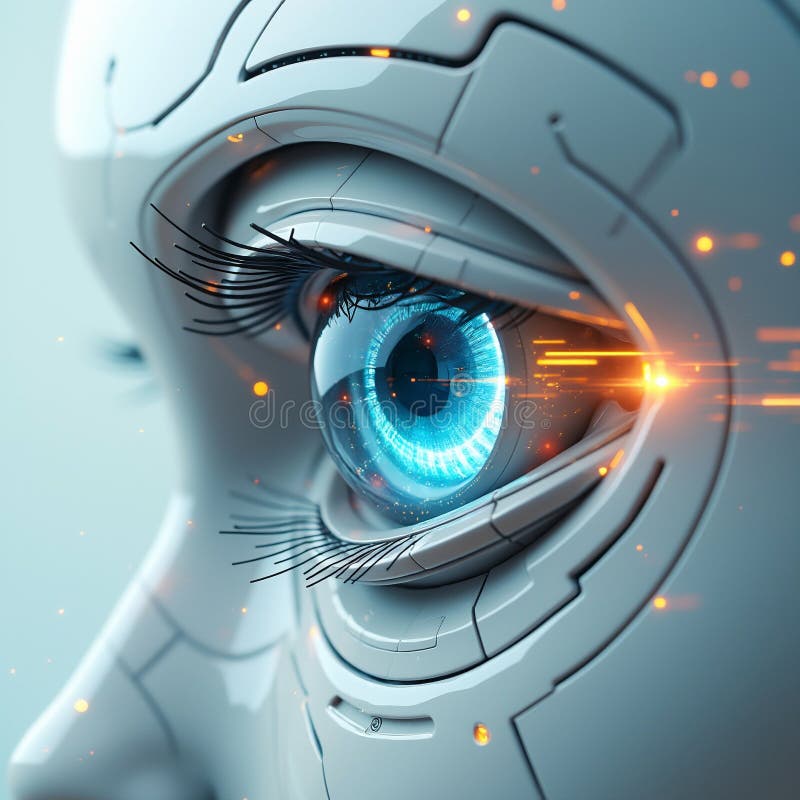 View of a Human Eye Showcases a Futuristic, Digital Interface ...