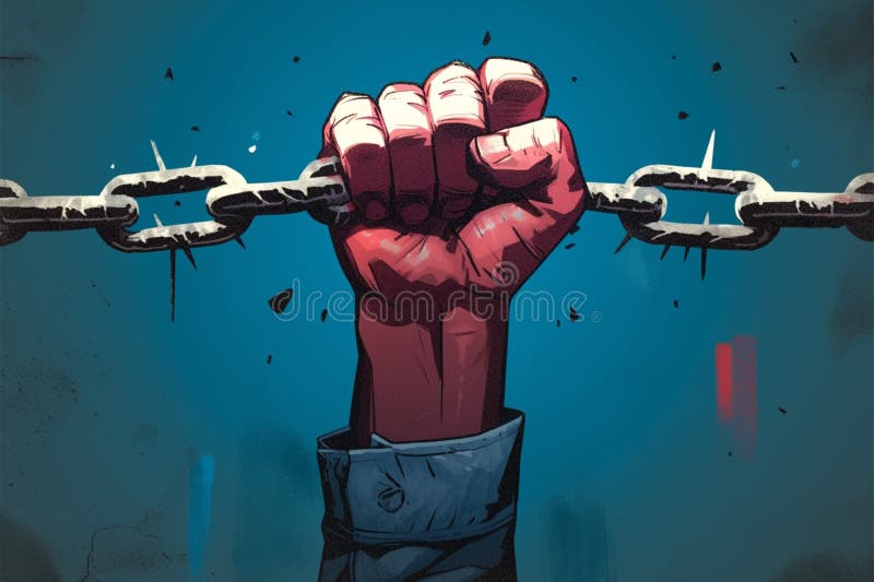 View Human Rights Day Concept Hands Breaking Chains, Emphasizing ...