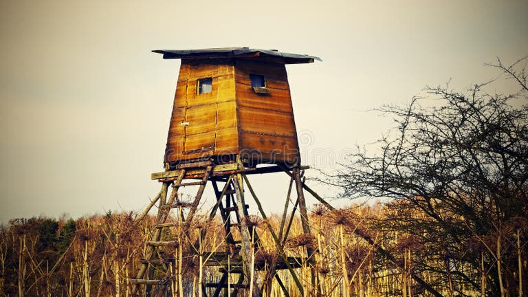 Hunting tower stock image. Image of tower, backdrop, wooden - 30224915