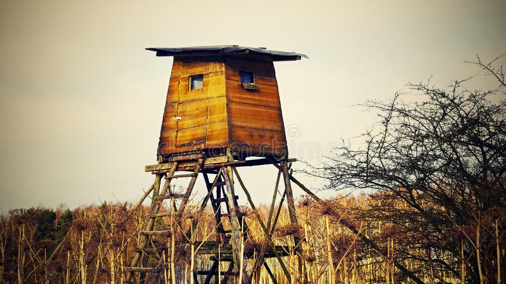 Hunting tower stock image. Image of tower, backdrop, wooden - 30224915