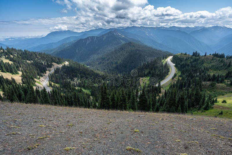 View from the Hurricane Ridge Stock Photo - Image of national ...