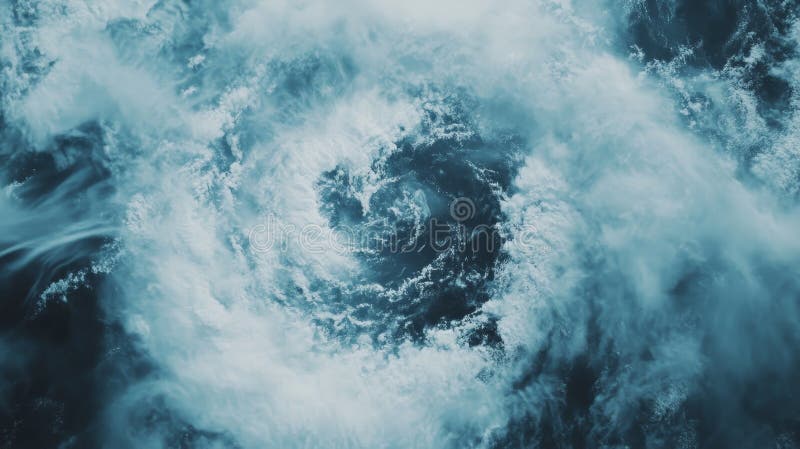 View of a Hurricane from Space with Swirling Clouds Stock Image - Image ...