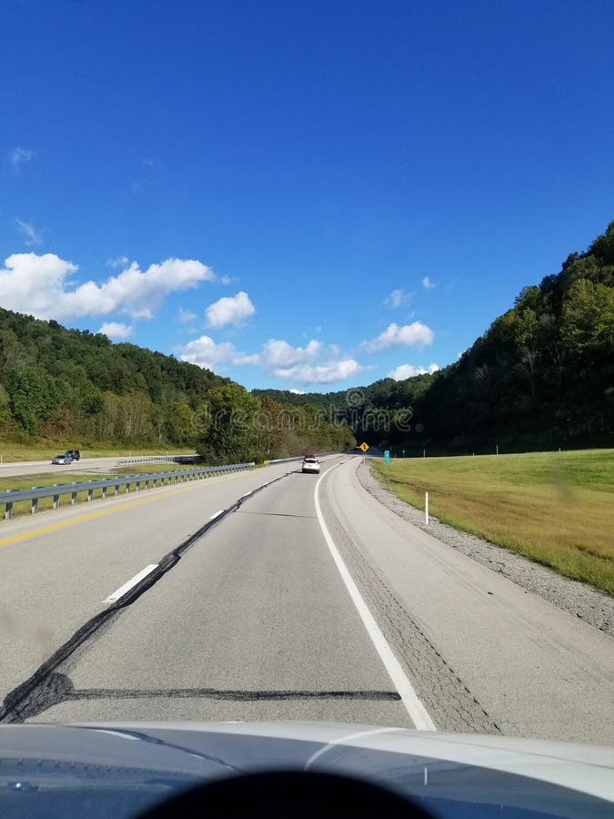 The View I See Driving Tractor Trailer Over the Road Stock Image ...
