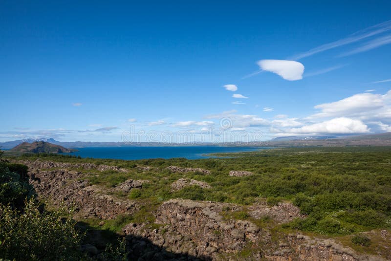 View at Icelandic Plains during Summertime Stock Image - Image of rock ...