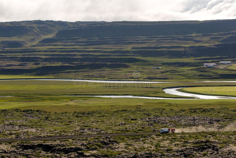 View at Icelandic Plains during Summertime Stock Photo - Image of ...