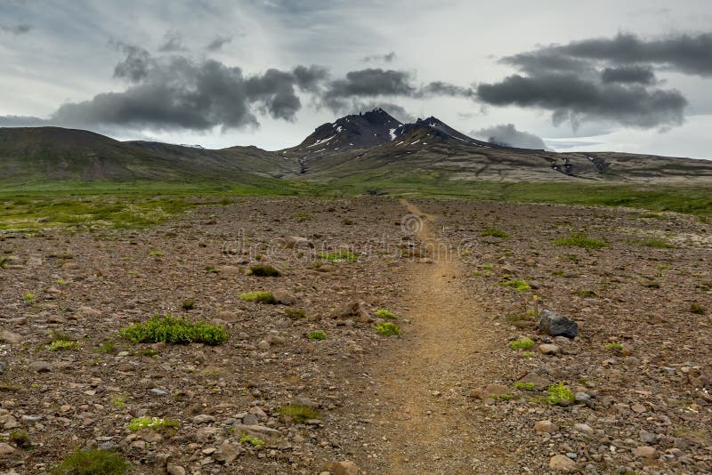 View at Icelandic Plains during Summertime Stock Image - Image of rock ...