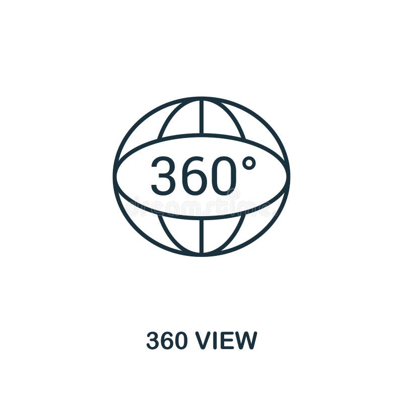 360 View Icon Monochrome Style Design From Visual Device Icon Collection Ui Pixel Perfect