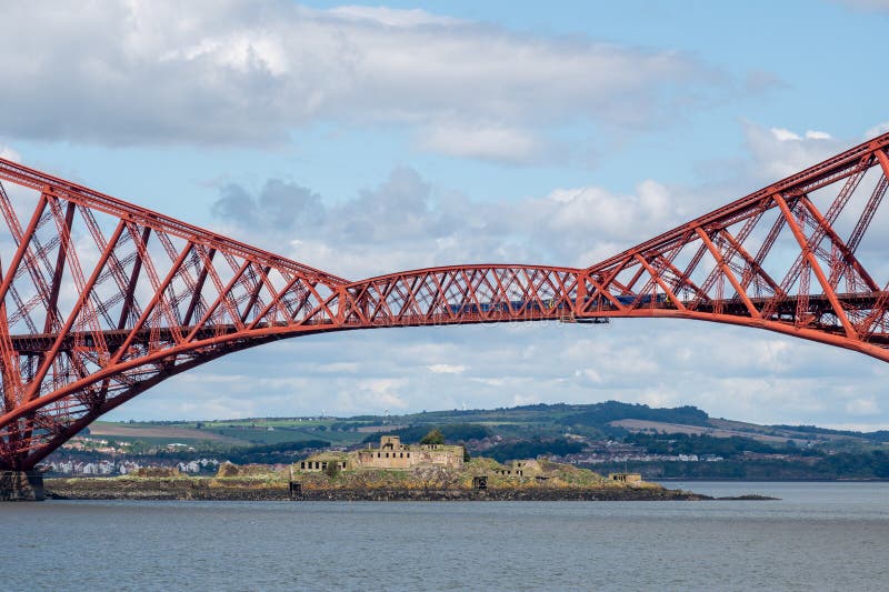 View of Inchgarvie from Underneath the Forth Bridge Stock Image - Image ...