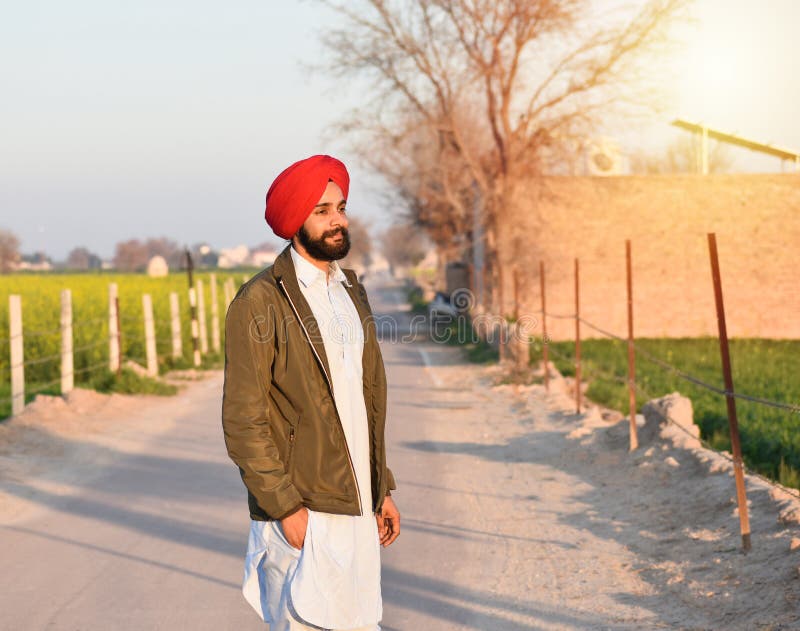 View of an Indian Sardar Punjabi Young Boy in Village Stock Photo ...