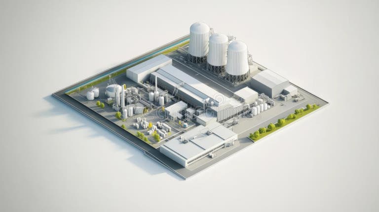 View of Industrial Complex and Factory with Modern Architecture Concept ...