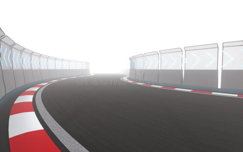 View of the Infinity Empty Asphalt International Race Track, 3d ...