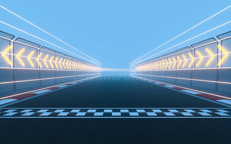 View of the Infinity Empty Asphalt International Race Track, 3d ...