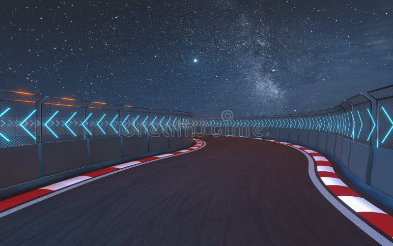 View of the Infinity Empty Asphalt International Race Track, 3d ...
