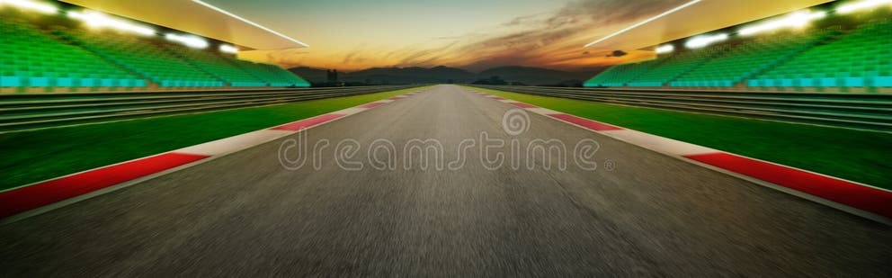 View of the Infinity Empty Asphalt International Race Track Stock Image ...
