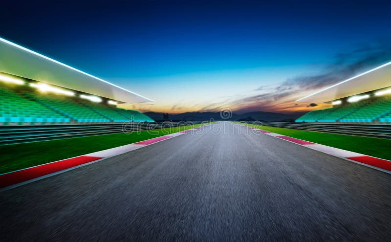 View of the Infinity Empty Asphalt International Race Track Stock Image ...
