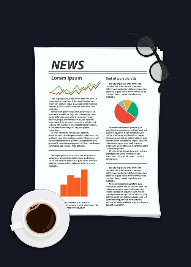 View Information in the Newspaper Stock Vector - Illustration of drink ...