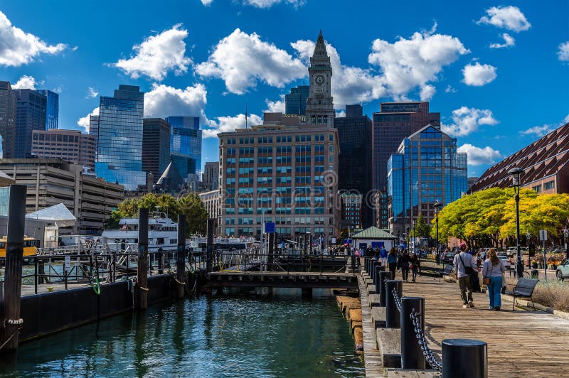 A View Inland Down the Long Wharf in Boston Editorial Stock Photo ...