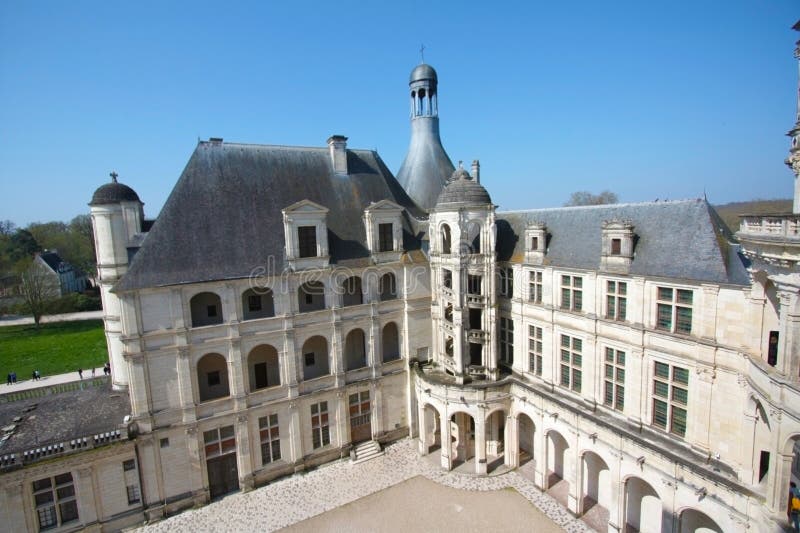 Inner Courtyard of a Historic European Castle Stock Image - Image of ...