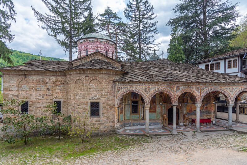 View of an Inner Courtyard of the Famous Troyan Monastery in Bul Stock ...