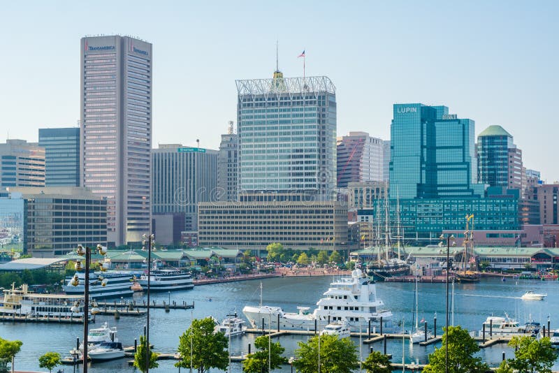 View of the Inner Harbor from Federal Hill Park in Baltimore, Maryland ...