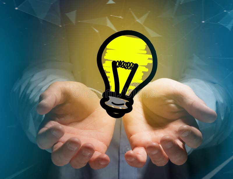 Innovation Bulb Lamp Turned on Displayed on a Futuristic Interface with ...