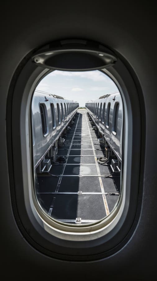 A View of the Inside of an Airplane Looking Out the Window Stock Photo ...