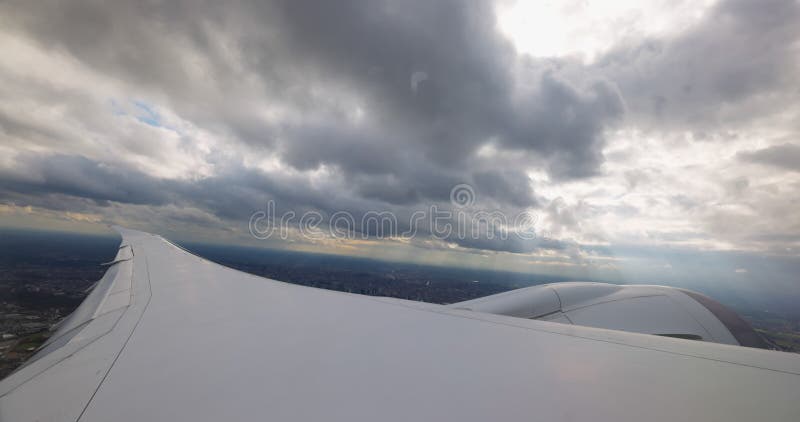 View from the Inside Airplane Window, Travel with Airplane in the Sky ...