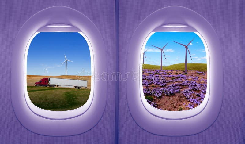 View from Inside an Airplane Windows, Concept Travels Stock Image ...