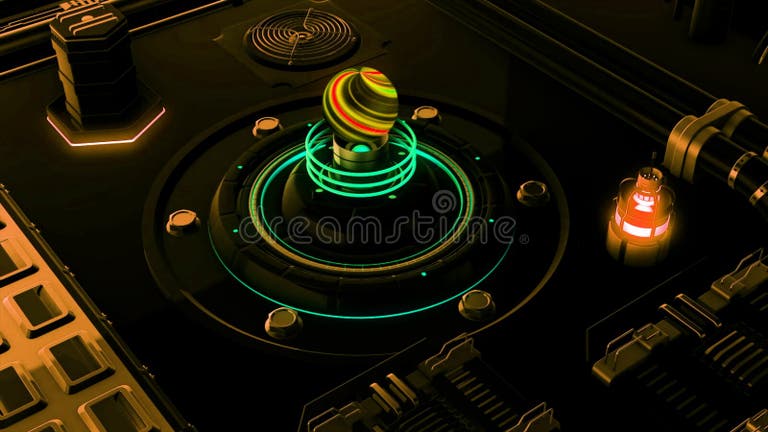 View Inside of an Alien Space Ship Control Panel Details, Dark Abstract ...