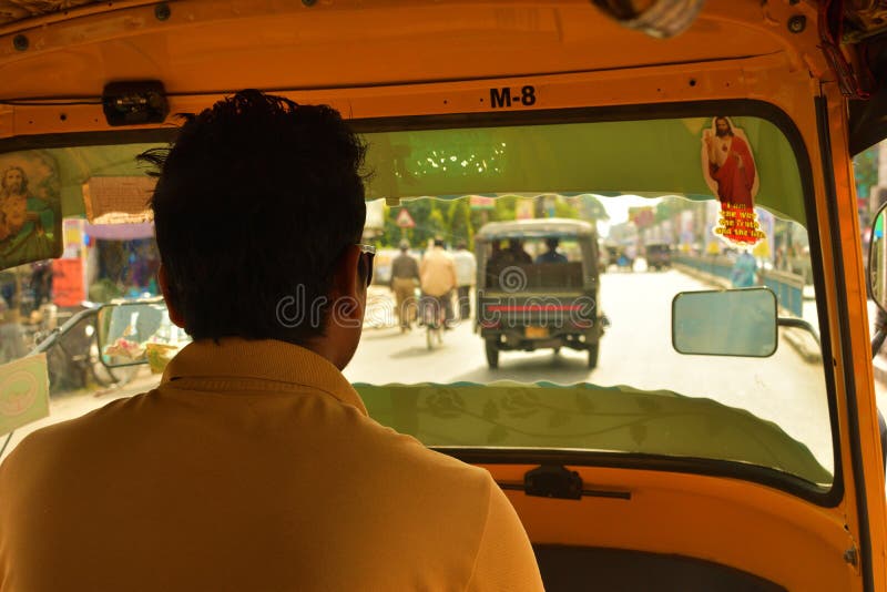 View from the Inside of an Auto-rickshaw in West Bengal, India ...