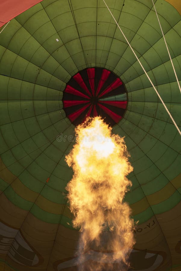 View of the Inside of the Balloon with Fire Stock Photo - Image of rise ...