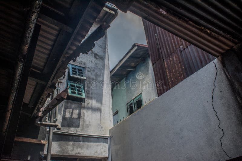 View from the Inside of Burned House Stock Photo - Image of fence ...