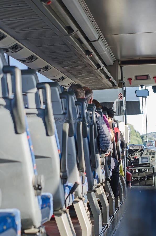 View from inside the bus stock image. Image of city, motorbus - 37976135