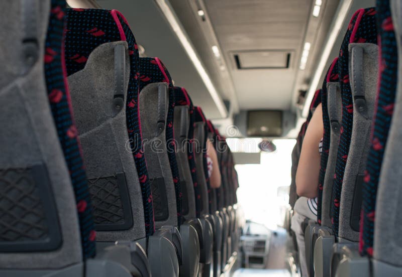 View from inside the bus stock image. Image of city, motorbus - 37976135